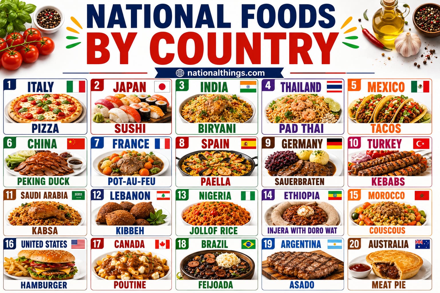 List of National Food by Country Explained with Pictures - National Things